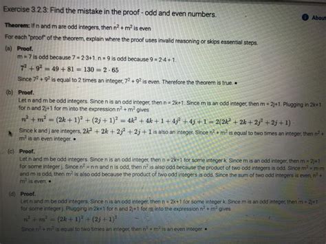 Solved Exercise 323 Find The Mistake In The Proof Odd And