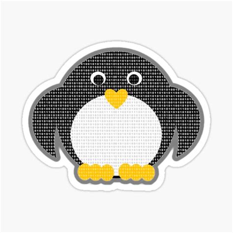 Penguin Binary Tux Sticker For Sale By Bagchemistry Redbubble