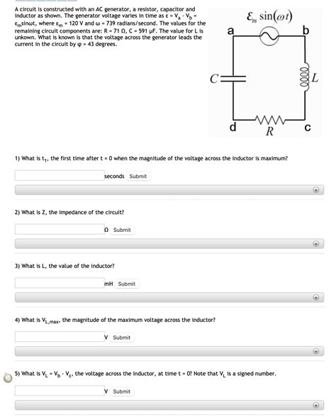 Solved A Circuit Is Constructed With An AC Generator A Chegg