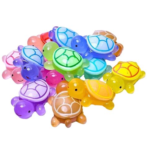 Bleeus 100pcs Luminous Mini Resin Turtles Cute Tiny Turtles Sea Turtles