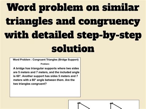 Similar Triangles Word Problem Worksheet Teaching Resources