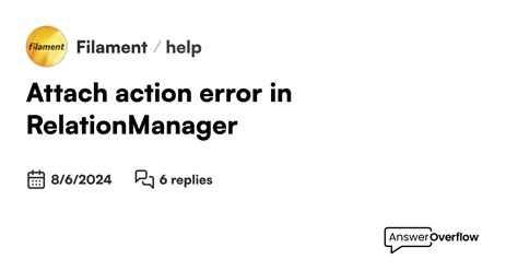 Attach Action Error In Relationmanager Filament