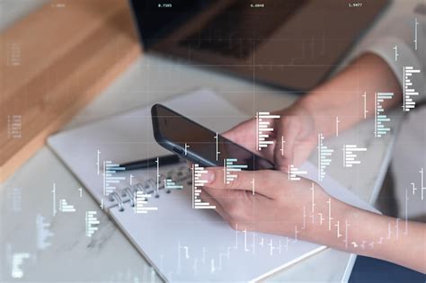 Premium Photo A Woman Trader Holding In The Hands A Smart Phone And Researching Stock Market