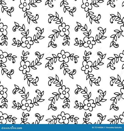 Hand Drawn Seamless Vintage Pattern Stock Vector Illustration Of