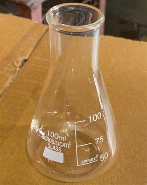 Glass 100ml Conical Flask For Laboratory Size 12inch At ₹ 35piece In Ambala Cantt