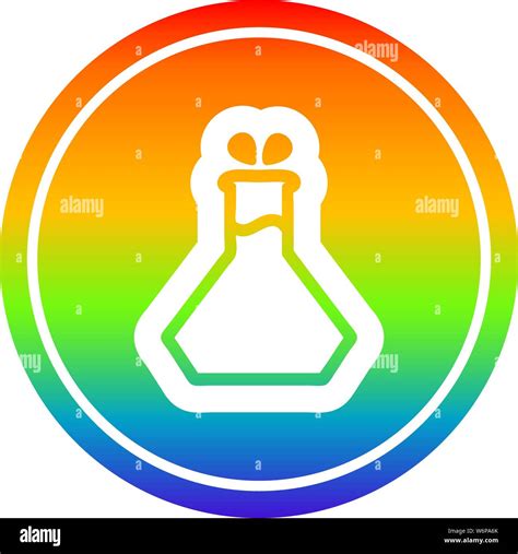 Science Experiment Circular Icon With Rainbow Gradient Finish Stock Vector Image And Art Alamy