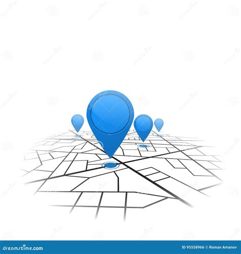 Gps Navigation Background Road Map Isolated On White Stock Vector
