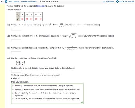 Solved E Use The F Test To Test The Hypotheses In Part D