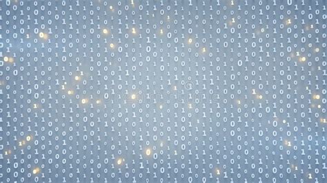 Binary Code Matrix With Glowing Symbols 3d Render Stock Illustration