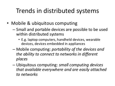 Trends In Distributed Systems