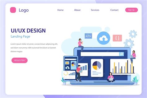 Premium Vector Ui Ux Design Concept Creating An Application Design Content And Text Place