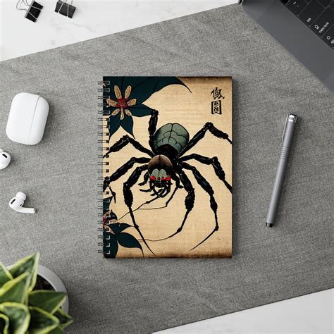 Spider Notebook Japanese Notebook Ukiyo E Notebook Spiral Notebook Japanese Art T