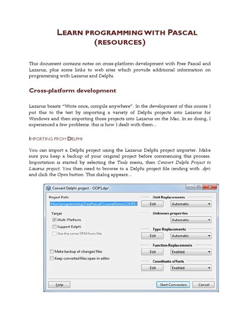 Lazarus And Delphi Notes Pdf Pdf Cross Platform Digital Technology