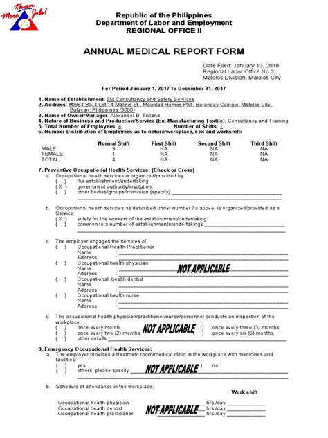 001 Annual Medical Report Pdf Occupational Safety And Health