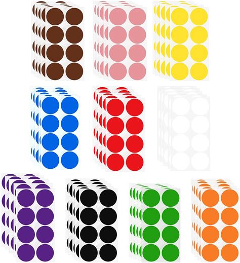 Luter 400pcs 2 Inch Diameter Round Color Coding Stickers Removable