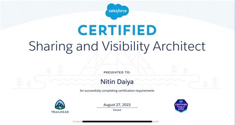 Nitin Daiya On Linkedin Salesforcecertified Sharingandvisibilityarchitect Salesforce 31