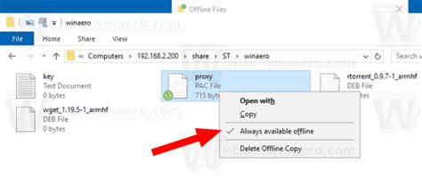 Enable Always Offline Mode For Files In Windows 10