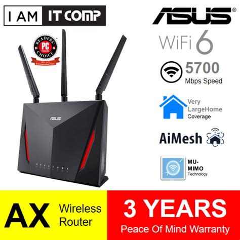 Asus RT AX86U WiFi 6 Gaming Router Supporting Mobile Game Mode MU MIMO And OFDMA Technology