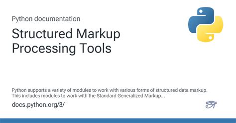 Structured Markup Processing Tools — Python 3150a0 Documentation