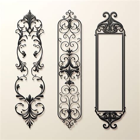 Premium Photo Frame Of Wrought Iron Frame Black Color Used For Wall Sconce Embellis Flat 2d