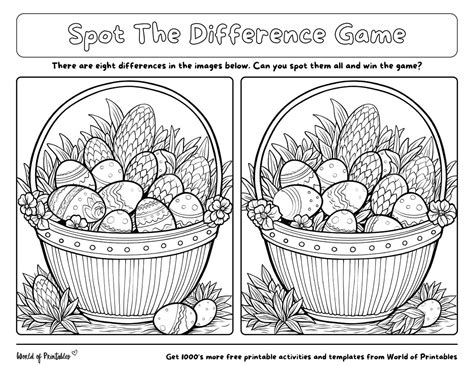 Easter Spot The Difference Free Printable All Free Printables