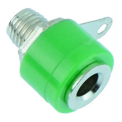 Insulated Test Socket 4mm Panel Mount Green 6 Railwayscenics