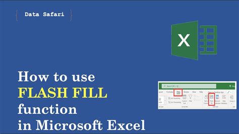 Excel Flash Fill Tutorial From Data Entry To Data Magic Master Data Automation Today Youtube