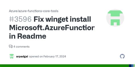 Fix Winget Install Microsoftazurefunctionscoretools In Readme · Issue
