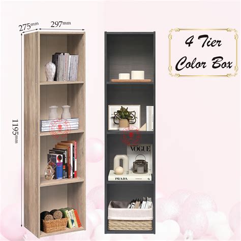 ⚡ready Stock⚡ Diy 4 Tier Bookshelf Book Storage Utility Shelf Bookcase Multipurpose Rack