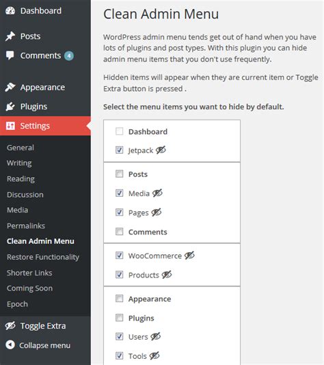Easily Hide Menus In Wordpress With The Clean Wp Admin Menu Plugin