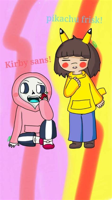 Kirby Sans And Pikachu Frisk Undertale Amino
