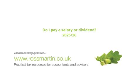 Do I Pay A Salary Or Dividend 2025 26 Uk