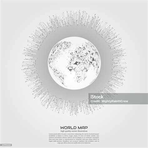 다각형 세계 지도입니다 포인트와 라인 구성입니다 글로벌 네트워크 연결 대륙 그리고 행성 벡터 일러스트 레이 션 0명에 대한 스톡 벡터 아트 및 기타 이미지 Istock