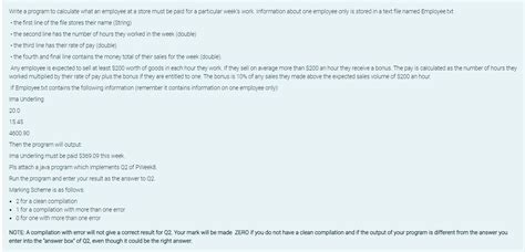 Solved Write A Program To Calculate What An Employee At A Chegg