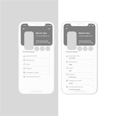 User Interface For Profile Screen Behance