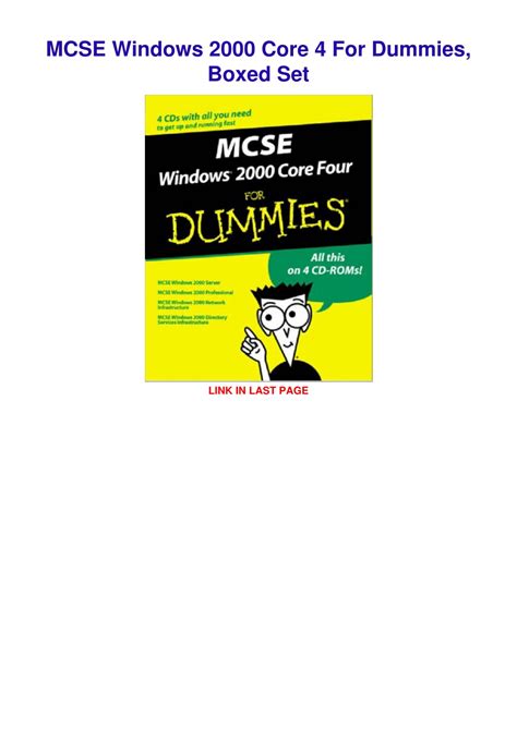 Ppt Pdf Read Download Mcse Windows 2000 Core 4 For Dummies Boxed Set Powerpoint