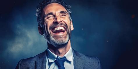 Premium Ai Image A Man Laughing With His Mouth Open And His Mouth Open