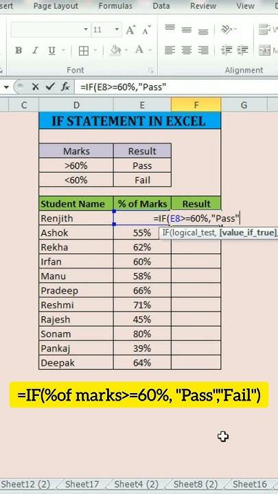 If Statement In Excel Tips And Tricks Shortsfeed Shortvideo Shorts Short Excel Youtube