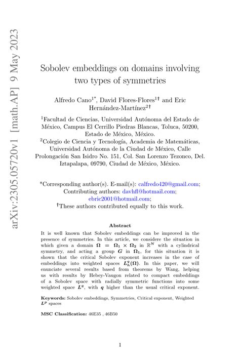 Pdf Sobolev Embeddings On Domains Involving Two Types Of Symmetries