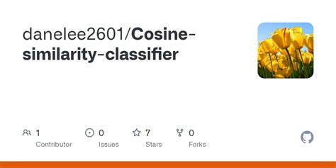 Github Danelee2601cosine Similarity Classifier