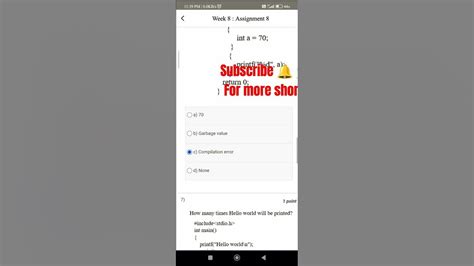 Nptl Assignment Week8 Quiz Problem Solving Through C Youtube