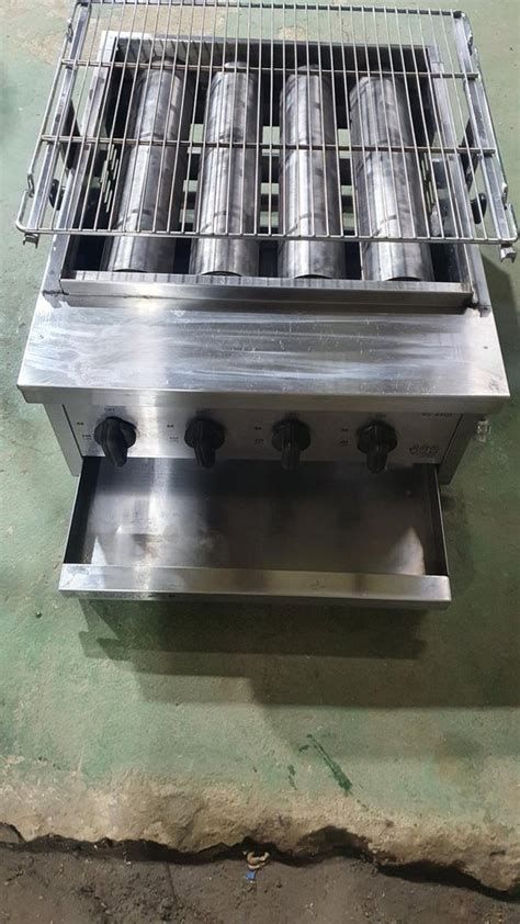 린나이 업소용 하화식 4구 가스 생선구이 그릴 세컨웨어