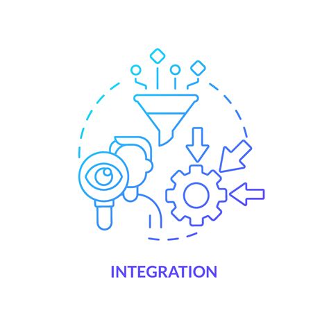 Integration Blue Gradient Concept Icon Business Process Element Of