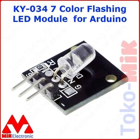 Jual New Ky034 Ky 034 7 Color Flashing Led 5mm Module For Arduino Mik