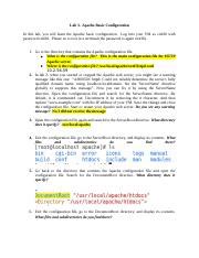 Lab Apache Basic Configuration Koop Docx Lab Apache Basic Configuration In This Lab You