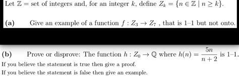 Solved Let Z Set Of Integers And For An Integer K Define Chegg Com