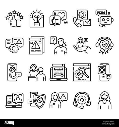 Service Support Line Icons Set Isolated Vector Element Outline Pictograms For Web Page Mobile