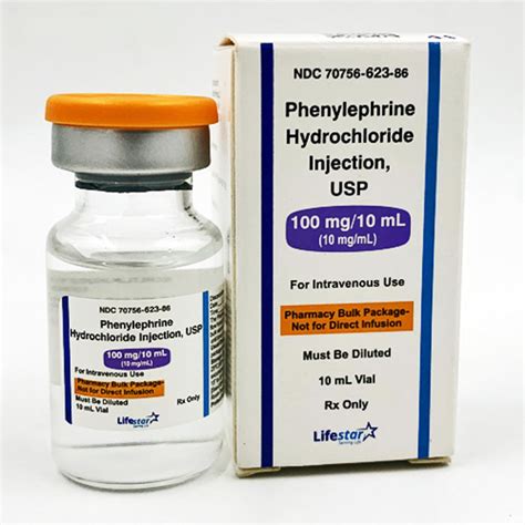 Phenylephrine Hydrochloride For Injection 100mg10ml 10mgml Multipl
