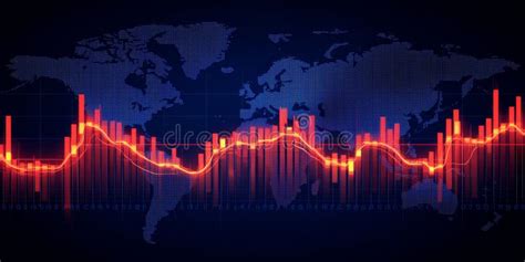 Global Stock Market Finance Business Candlestick Chart Data Analysis With World Map
