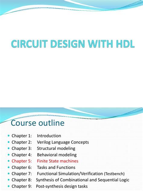 Chapter 5 Finite State Machines Pdf Hardware Description Language Logic Gate
